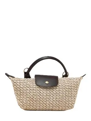 SPRINGMOONATELIER Mini Straw Crossbody Bag - Black