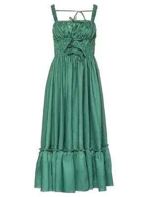 VASILIKI ATELIER Amara Linen Maxi Dress - Green