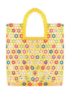 TILLIE BEADS Sunshine Bloom Bead Tote Bag - Yellow