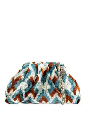 SJW BAGS LONDON Victoria Ikat Mini Pouch - Blue/brown