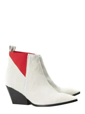 ROSAMUND MUIR LONDON Fortuna Calfhair Ankle Boots - White