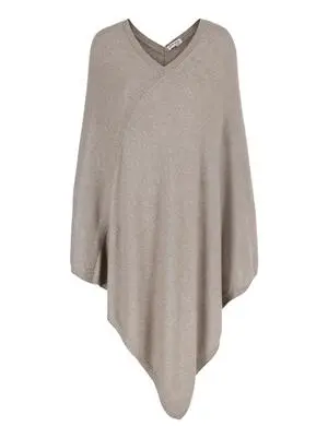TIRILLM Anine Big Cashmere Poncho Beige Melange - Brown
