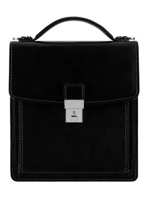 TIME RESISTANCE Small Leather Briefcase - Black