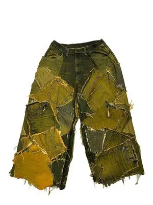ZASTASTUDIO Shred Couture Deconstructed Denim Jeans - Yellow