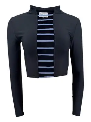 MONZLAPUR NEW YORK Cropped Top With Straps - Black/blue