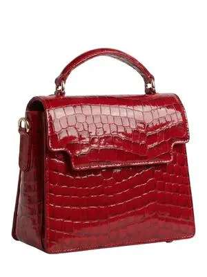 SIBYLLA DELPHICA Top Handle Croc-embossed Leather Mini Bag - Red