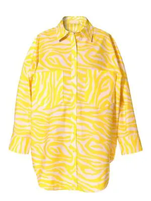 AGGI BY HALEWSKI Willow Hello Yellow Oversized Shirt - Orange