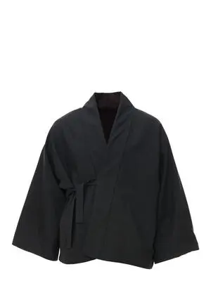 MOE Check Wool Reversible Jacket - Grey/red
