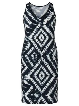 CONQUISTA Sleeveless Allover Print Dress - Black
