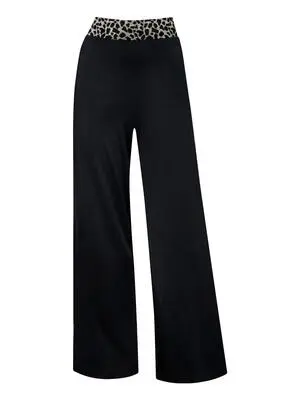 ME & THEE Wide Leg Rib Trousers - Black