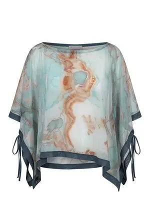 SEROTONE SWIM Swim Cover Up Mesh Rectangle Top - Blue