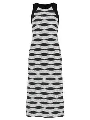 CONQUISTA Sleeveless Printed Maxi Dress - Black