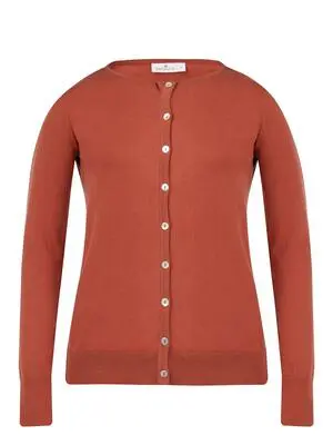 PERALUNA Mila O-neck Cotton Cardigan - Red