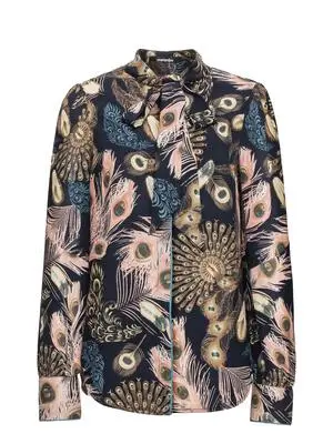 SMART AND JOY Bohemian Feather Print Shirt - Blue