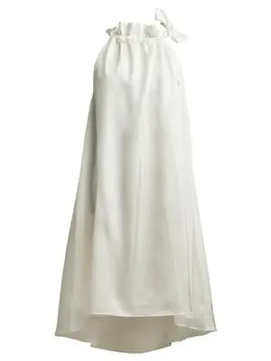Mionè Silk Halter High-low Dress - White