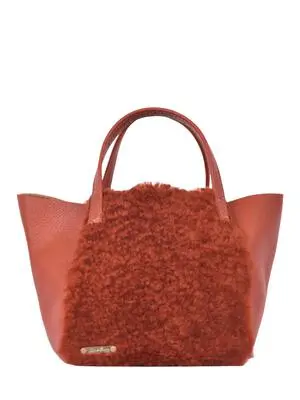 OWEN BARRY Sheepskin And Leather Grab Bag - Orange