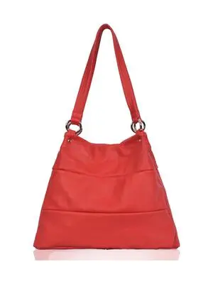 OWEN BARRY Leather Shoulder Tote - Red