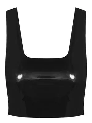 COMMANDO Faux Patent Leather Crop Top