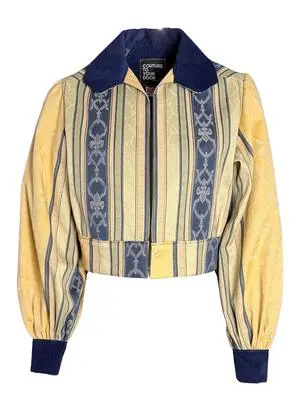 COUTURE TO YOUR DOOR Striped Aztec Upholstery Jacket - Gold/yellow