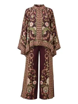 RAISHMA Rhea Floral Print Shirt - Green/pink/white
