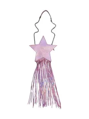 ANY OLD IRON Star Fringe Leather Bag - Pink/silver