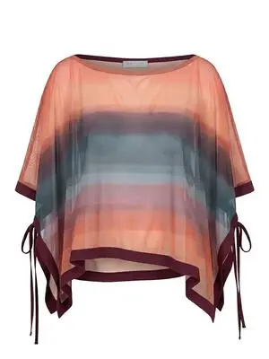 SEROTONE SWIM Swim Cover Up Mesh Rectangle Top Orange
