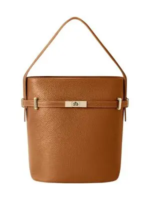BETSY & FLOSS Sora Large Leather Bucket Bag - Brown