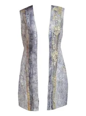 SANIYA KHAN Hand-Painted Brocade Vest With Pearl Detail