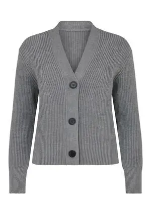 NUVV COLLECTION Cotton Button-front Cardigan - Grey
