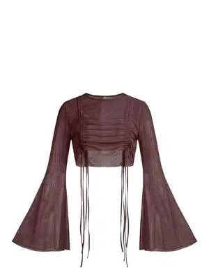 ALEVY STUDIOS Drawstring Top - Brown