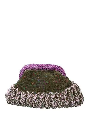 SIBYLLA DELPHICA Olivia Crochet Clutch Green/purple