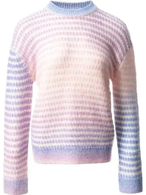 FULLY FASHIONING Ombre Knit Sweater - Purple