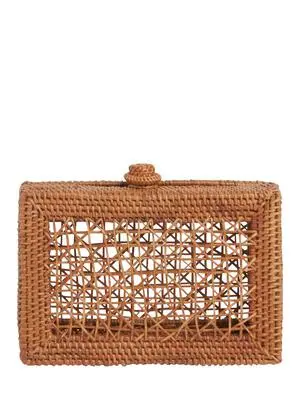 BETSY & FLOSS Firenze Raffia Clutch Bag - Brown
