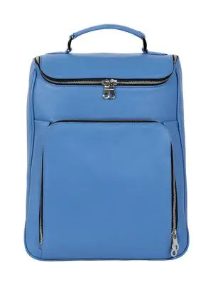 LUIS STEVEN Medium Leather Laptop Backpack - Blue
