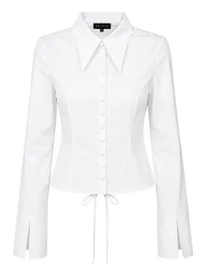 SALTEYE STUDIO Neutrals Lace-Down Button-Up