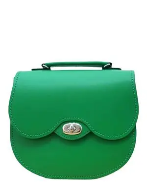 ZATCHELS Handmade Leather Saddle Bag With Twist Lock - Green