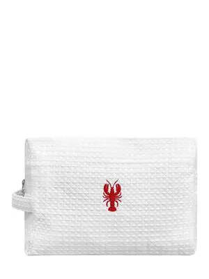 LILLY LOVES Lobster Design Embroidered Pouch - White
