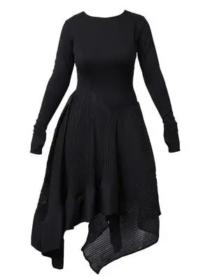 METAMORPHOZA Dress With Pleated Chiffon Layer - Black