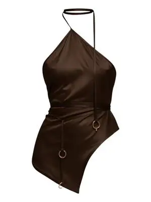 THE ETHOS STUDIO Thalassa Wrap Top - Brown