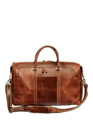 TOURI Leather Duffle Bag - Brown