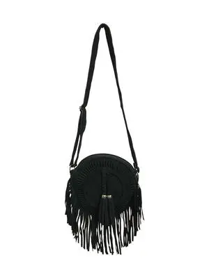 ZASTASTUDIO Suede Leather Messenger Bag - Black