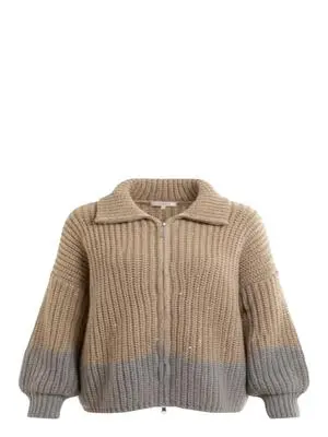 SAACHI Zip Up Sequin Cardigan