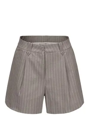 MUTE BY JL Striped Relaxed Fit Shorts - Grey