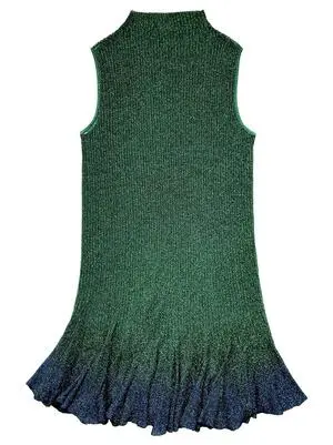 ARTO. Lurex Metallic Ribbed Knit Dress - Green