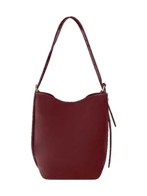 BETSY & FLOSS Melfi Suede Bucket Tote Bag - Red