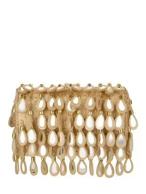PODE Handmade Beaded Clutch - Beige