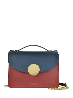 LE PARMENTIER Ondina Color Block Leather Satchel - Black/blue/red