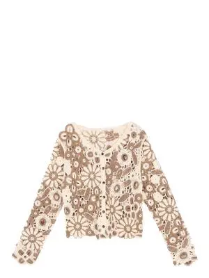 SAACHI Flower Lace Crochet Cardigan