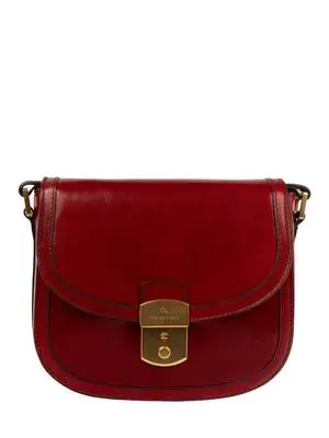 TIME RESISTANCE Time Resistance Leather Saddle Bag Red