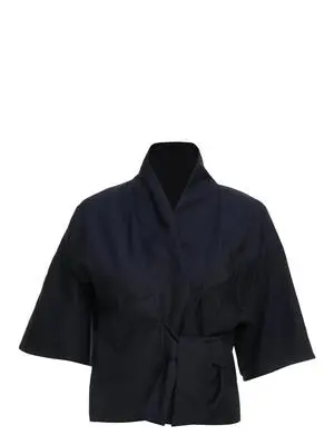 MOE Ink Deep Wool Vest Jacket - Blue